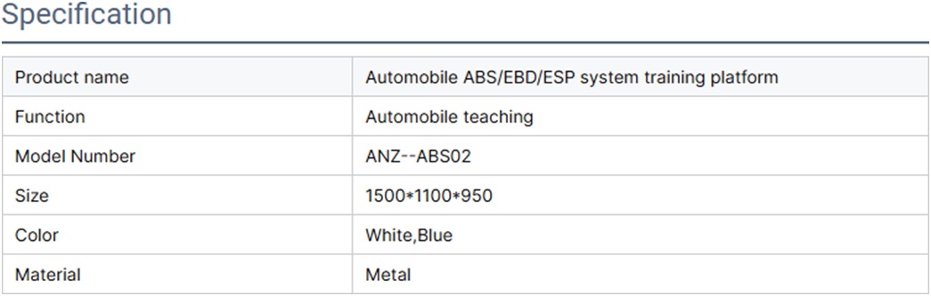 Automotive ABS/EBD/ESP System Training Platform – LAB ASIA